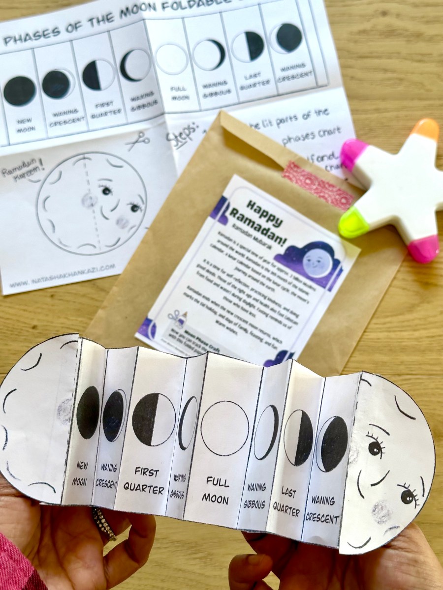 Ramadan Favor Printables: Folding Moon Phases Paper Craft [Updated ...